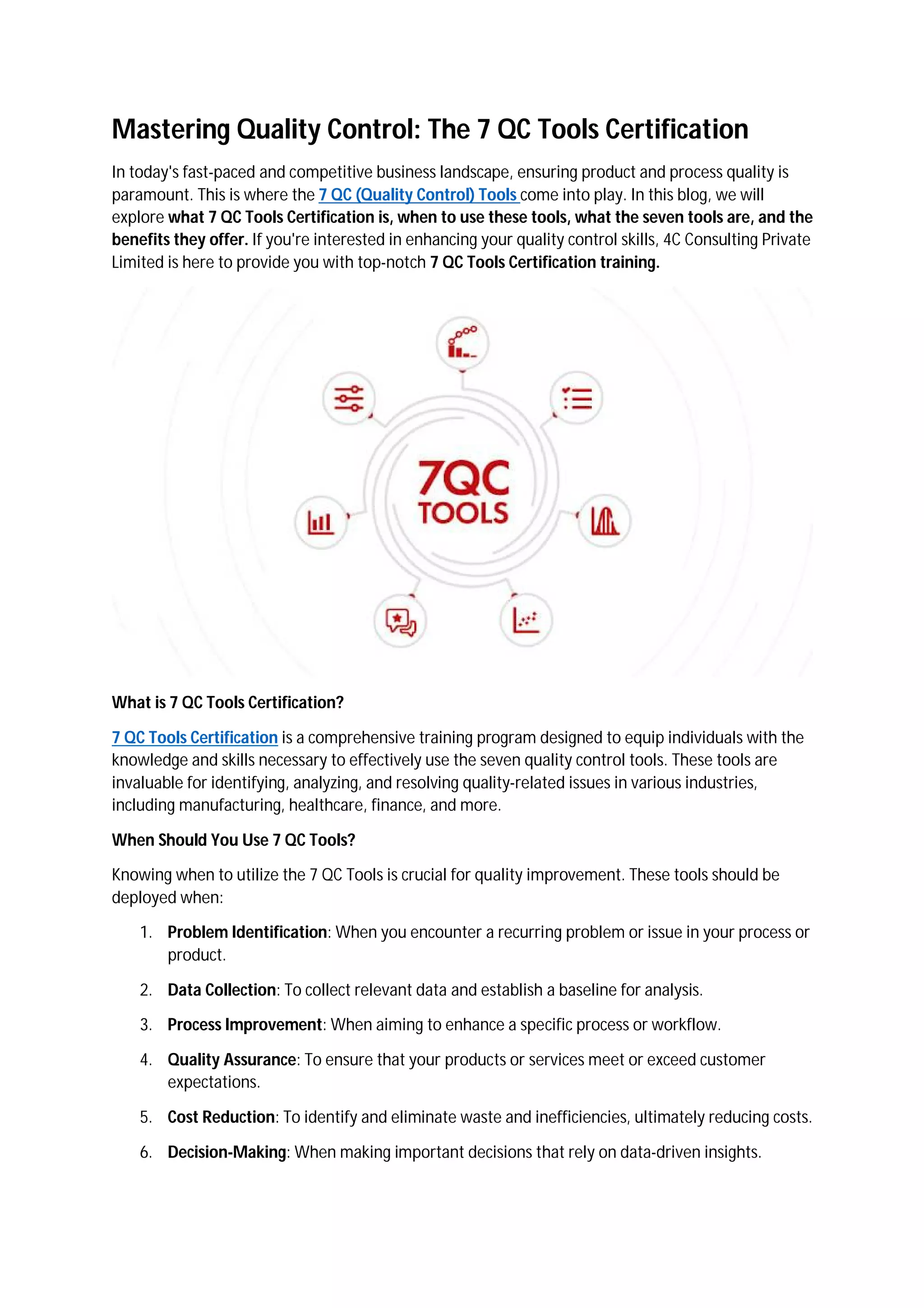 Mastering Quality Control The 7 QC Tools Certification.pdf | Business ...