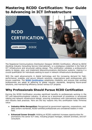Mastering RCDD Certification_ Your Guide to Advancing in ICT ...
