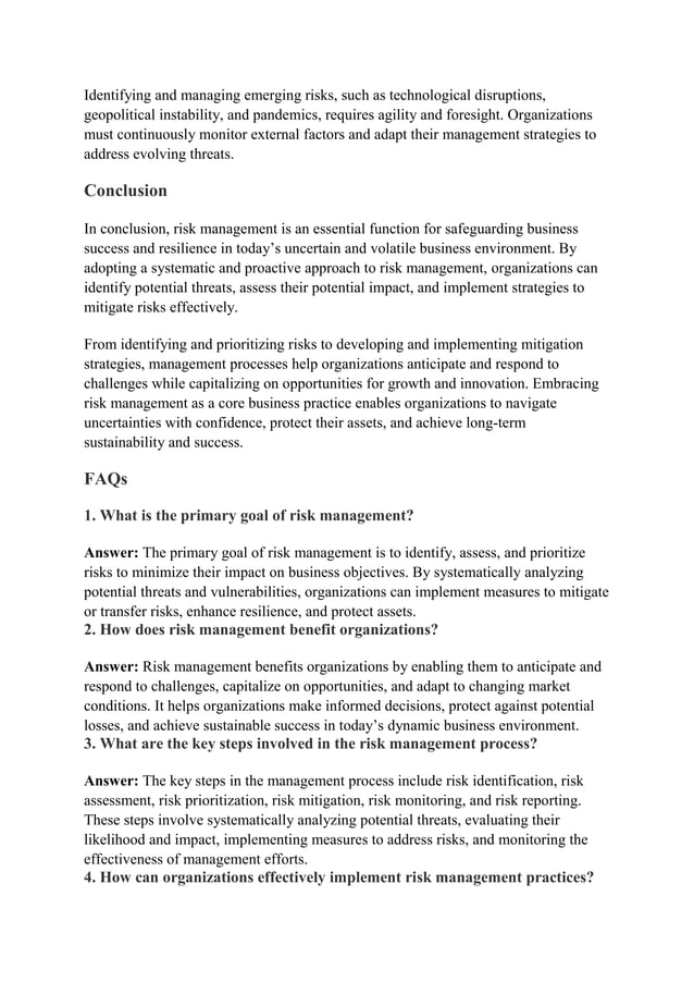 Mastering Risk Management: Strategies for Safeguarding Business Success ... Mastering Risk Management: Strategies for Safeguarding Business Success ...