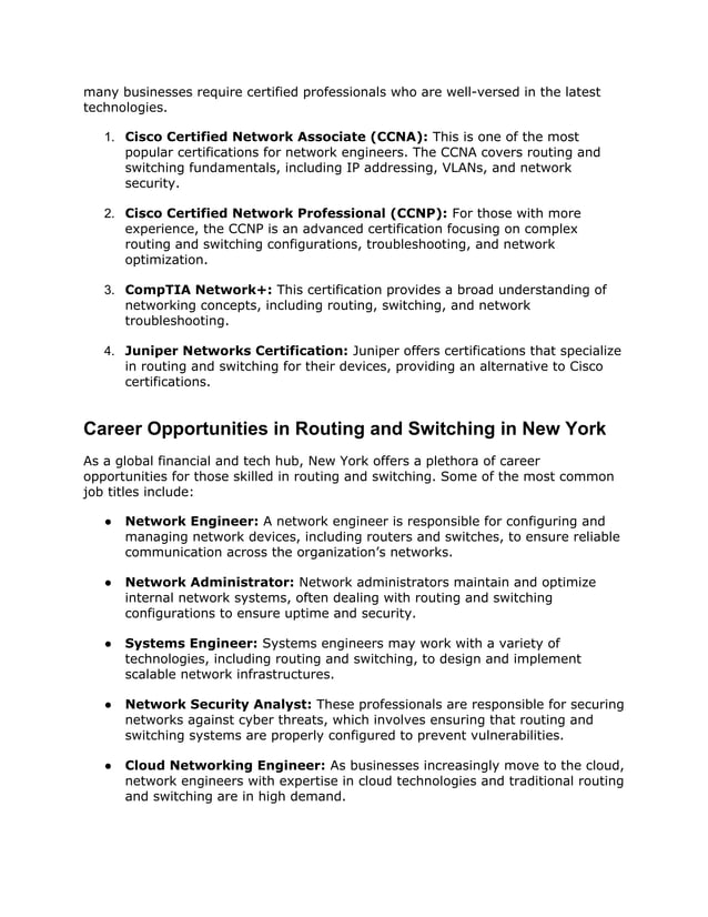 Mastering Routing And Switching In New York A Comprehensive Guidedocx