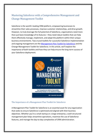 Mastering Salesforce with a Comprehensive Management and Change ...
