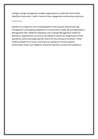 Mastering Salesforce with a Comprehensive Management and Change ...