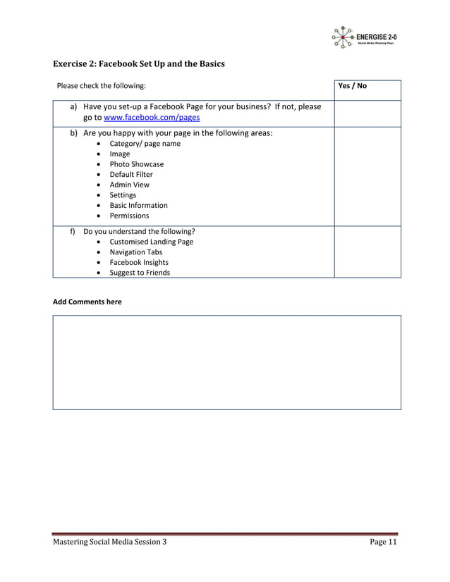 Mastering Social Media Workshop 3 Exercises