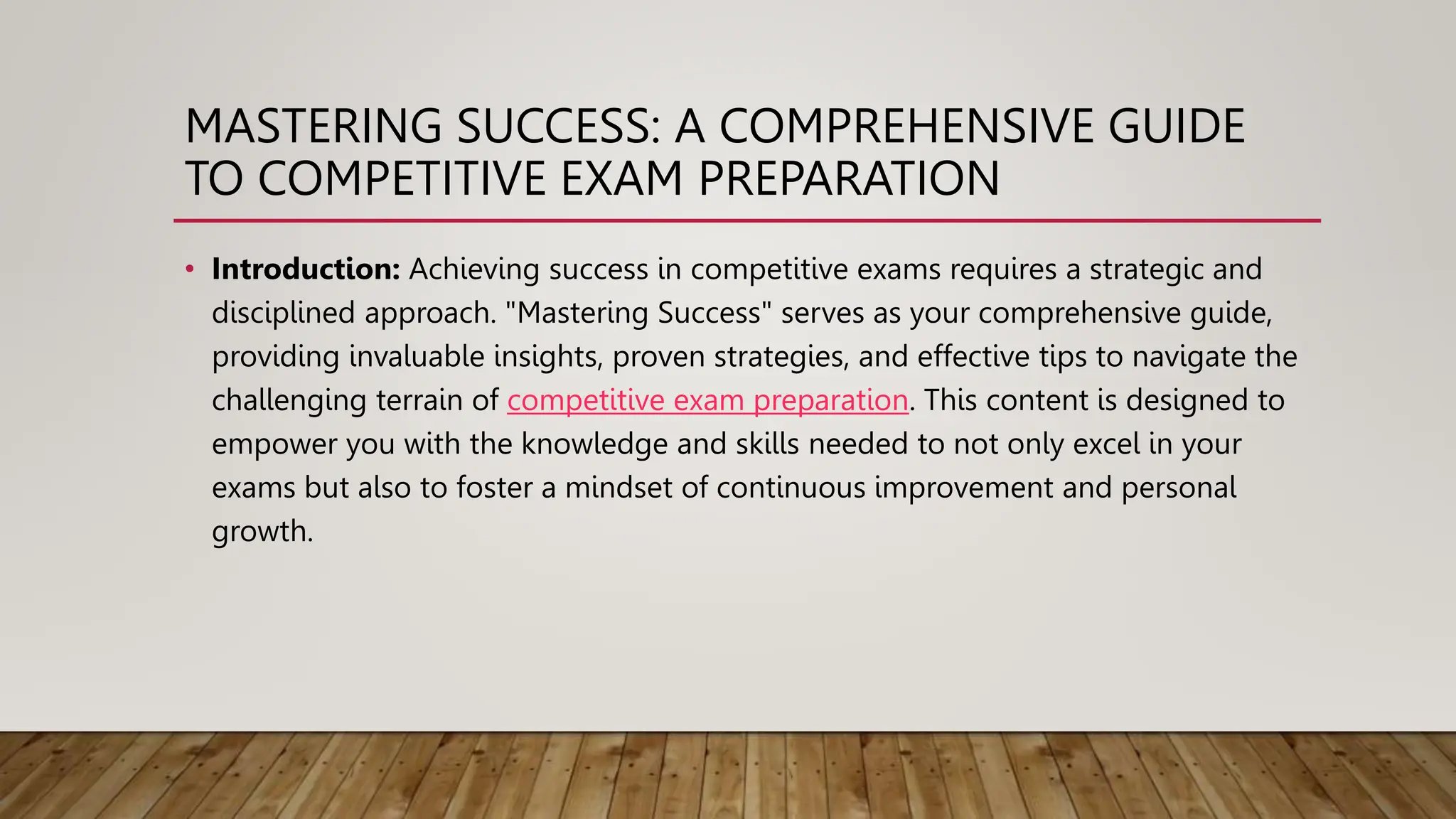 Mastering Success a Comprehensive Guide to Competitive Exam Preparation ...