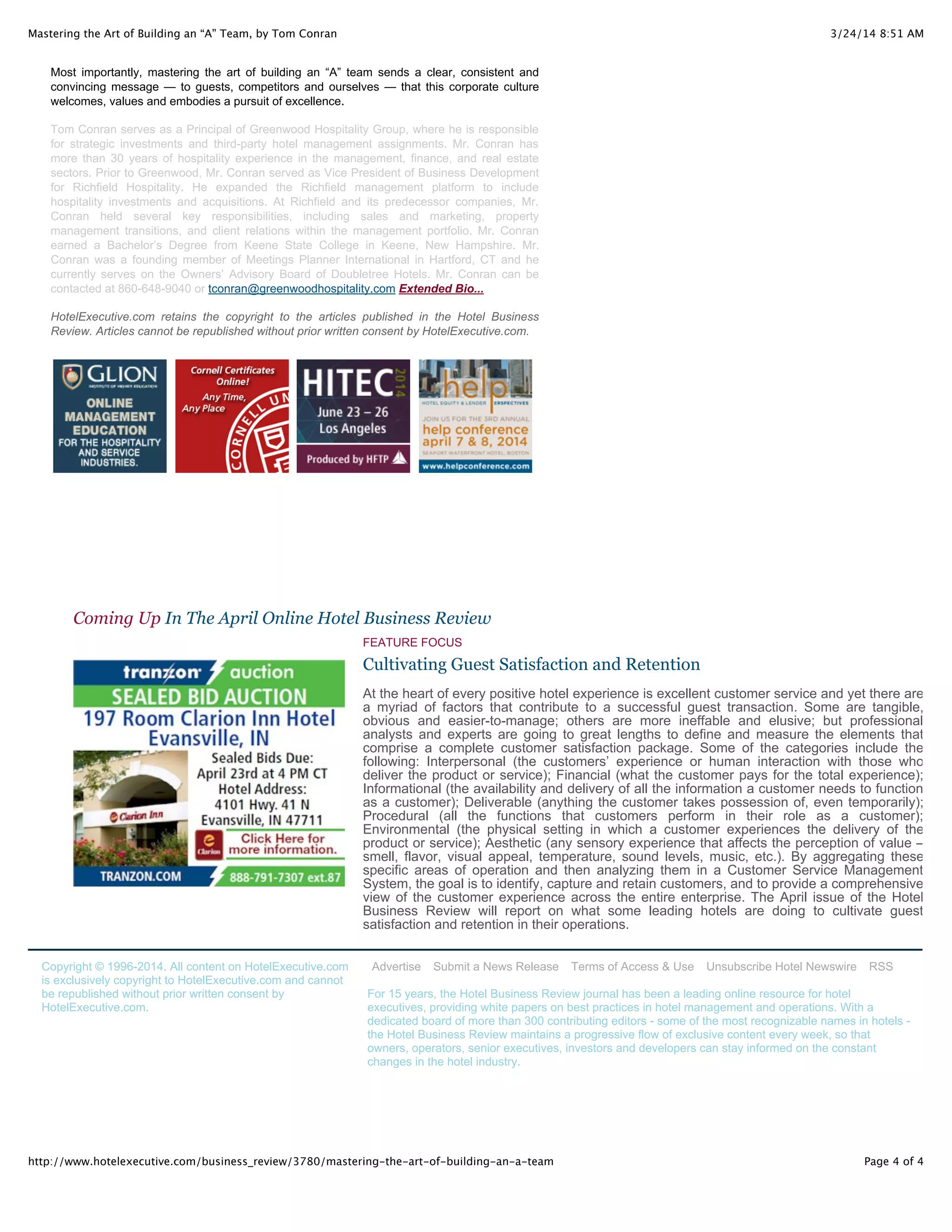 Mastering the art of building an “a” team, by tom conran | PDF