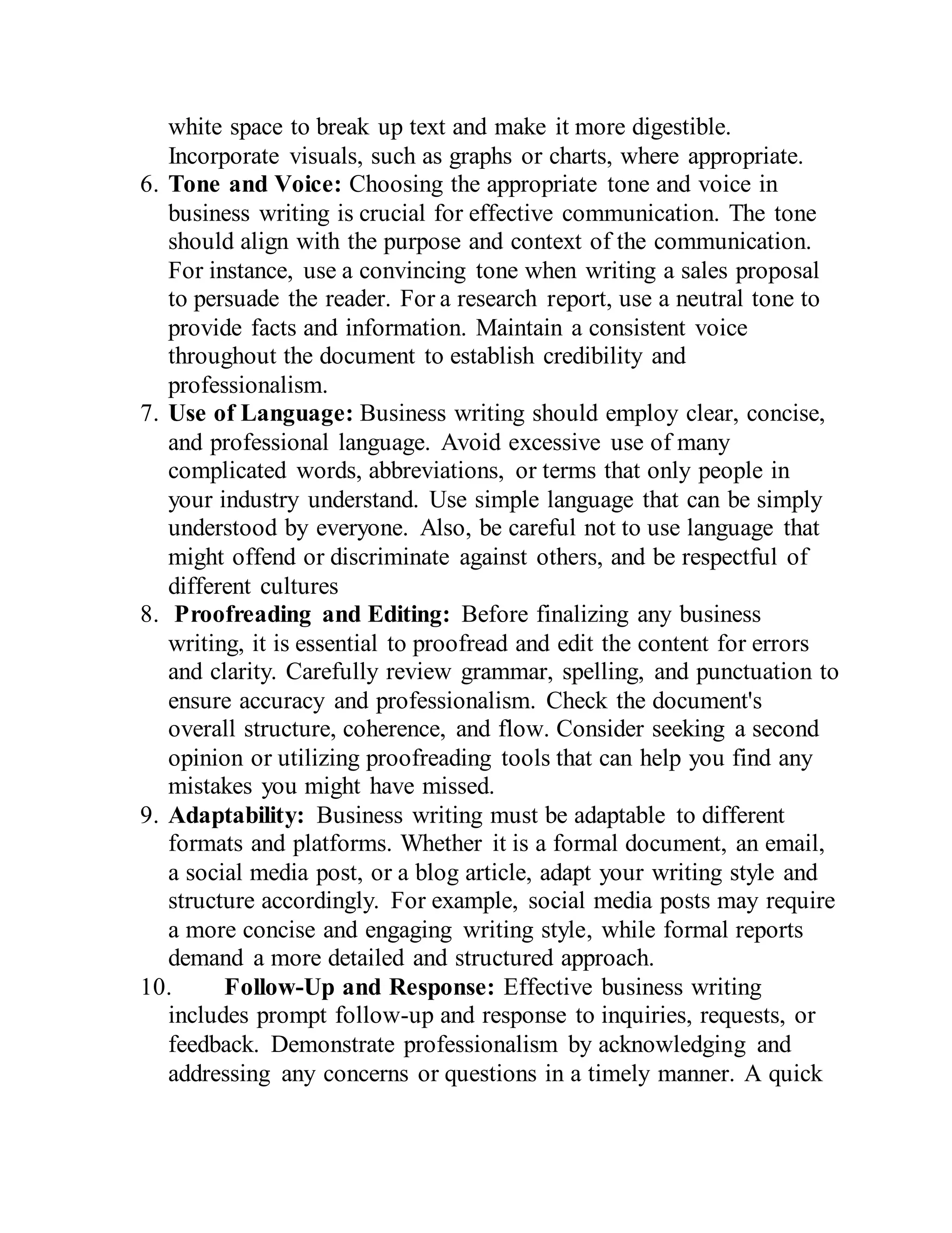 Mastering the Art of Business Writing: Types and Principles | PDF