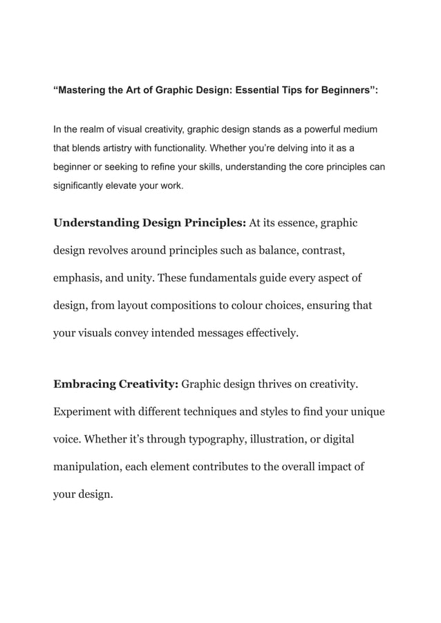 "Mastering Graphic Design: Essential Tips and Tricks for Beginners and ...