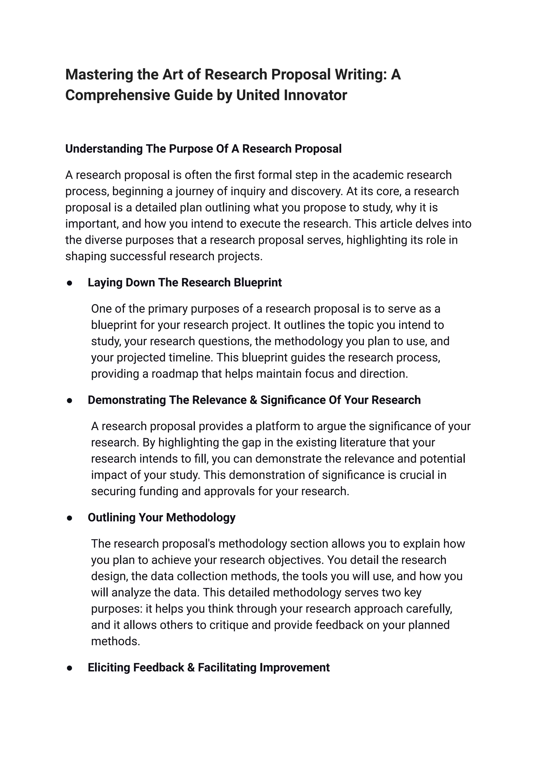 United Innovator's Expert Guide to Mastering Research Proposal Writing ...