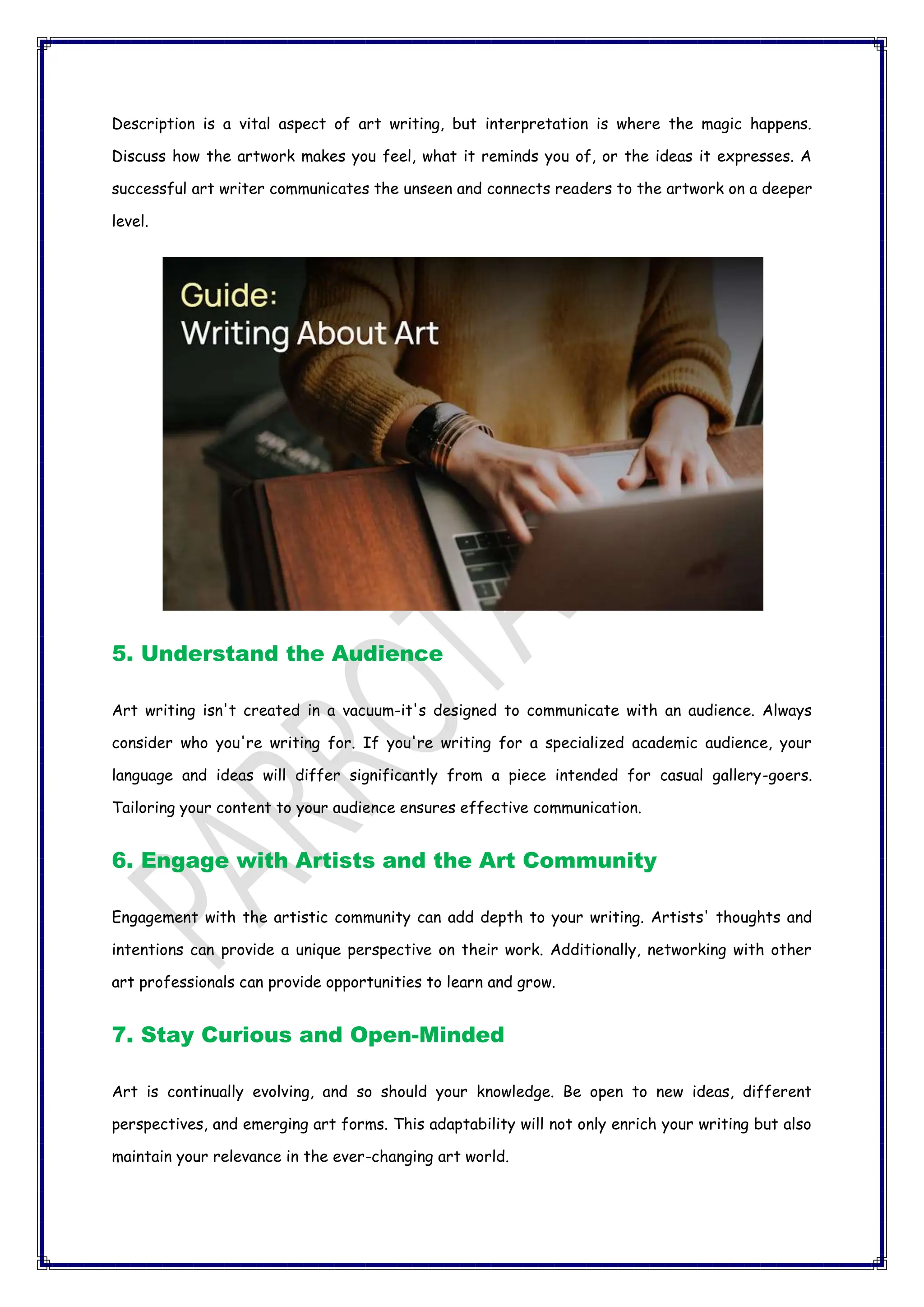 Mastering The Art Of Writing About Artwork | PDF | Painting | Arts and ...