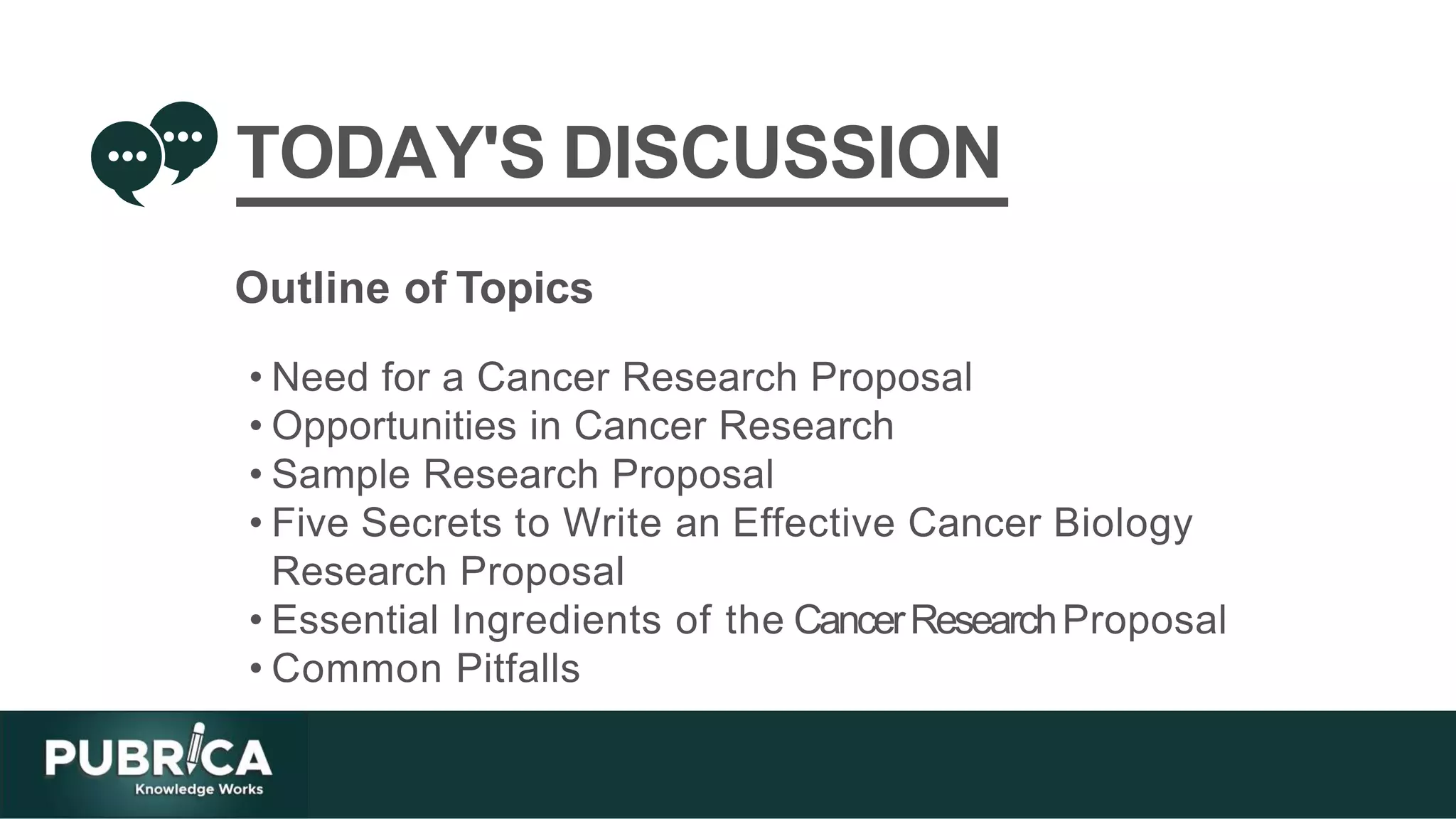 Cancer biology Scientific Research Proposal Writing Support- Pubrica.com