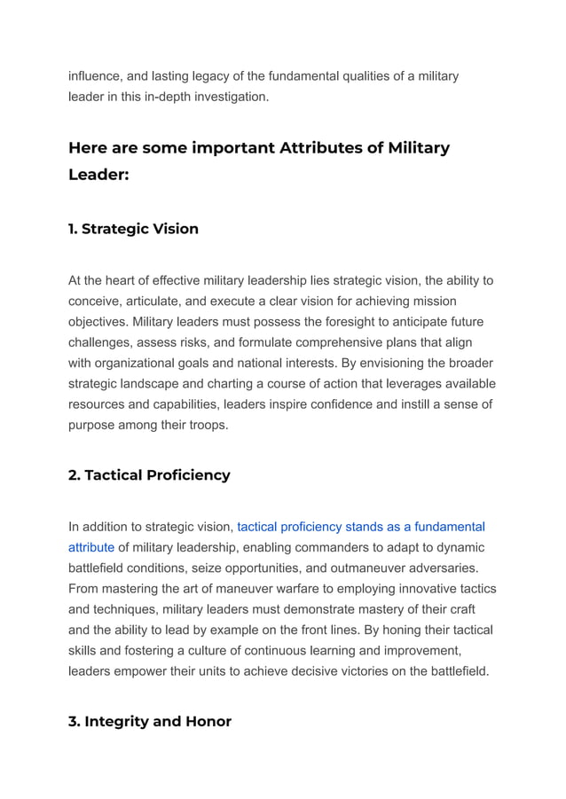 Mastering the Attributes of a Military Leader_ Essential Traits for ...