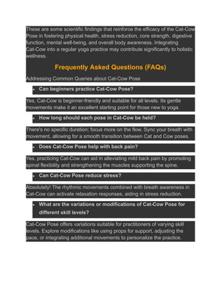 Mastering the Cat-Cow Yoga Pose_ A Blissful Flow for Your Spine.pdf | Cats | Pets