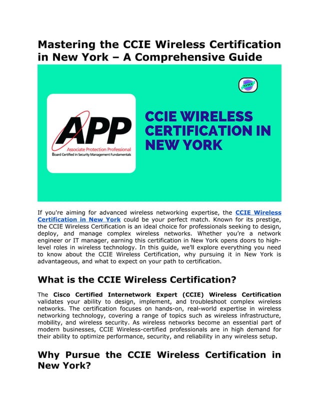 Mastering the CCIE Wireless Certification in New York – A Comprehensive Guide.docx