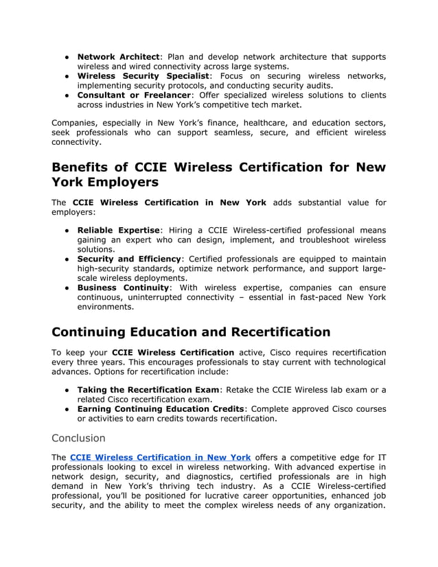 Mastering the CCIE Wireless Certification in New York – A Comprehensive ...
