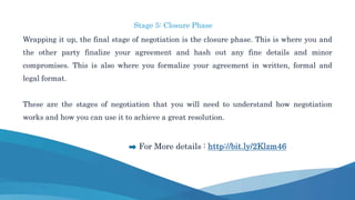 Mastering the five stages of negotiation | PPTX