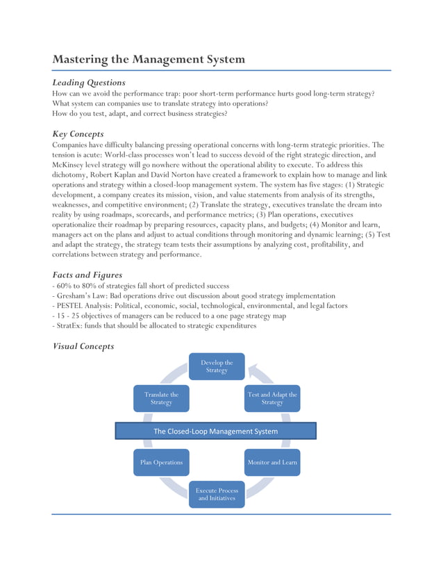Mastering the Management System | PDF