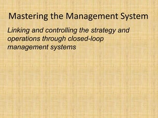 Mastering the management system | PPTX