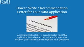 Mastering the MBA Recommendation Letter. | PDF