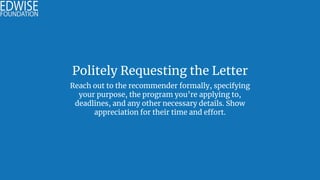 Mastering the MBA Recommendation Letter. | PDF
