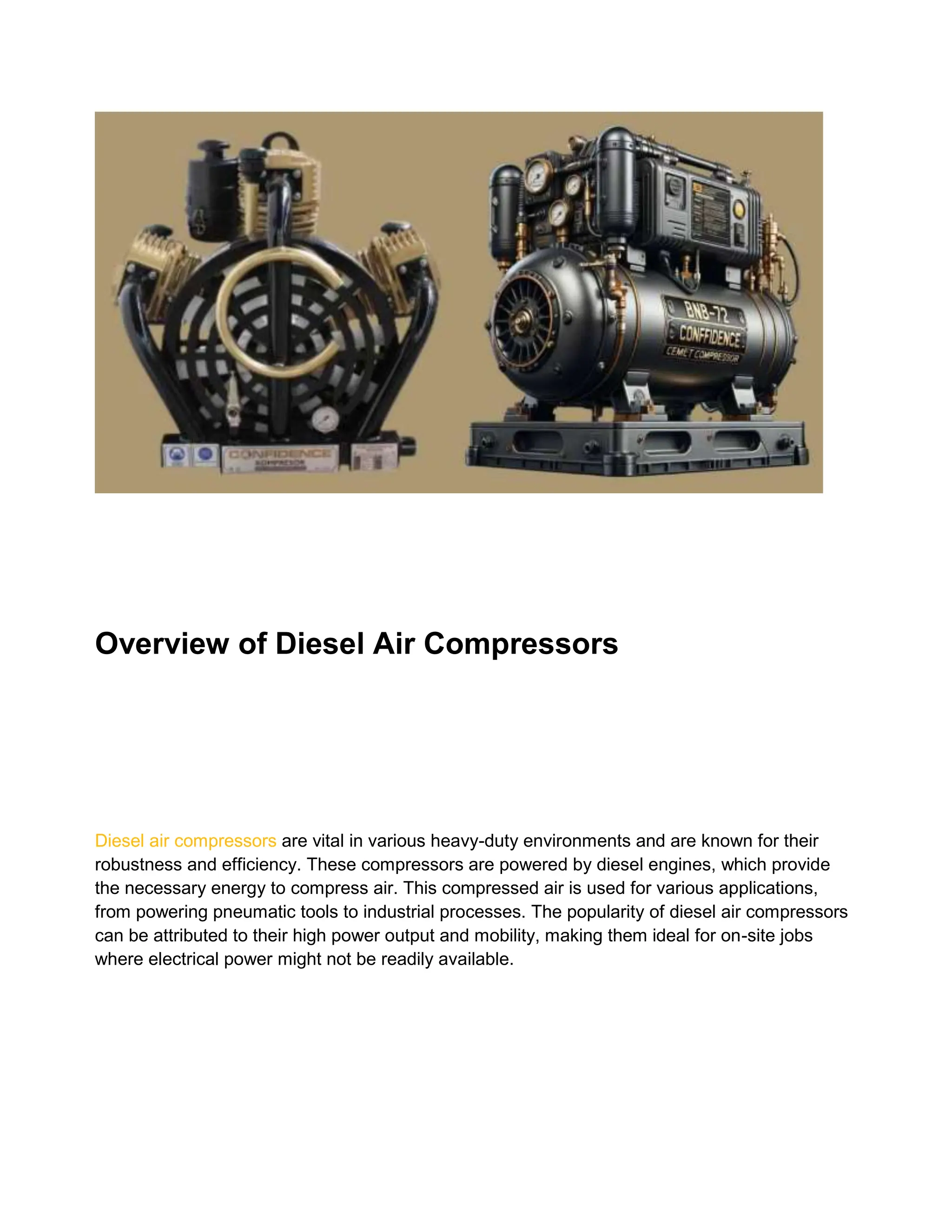 Mastering the Power of Diesel Air Compressors_ Types of Diesel Air Compressors & Uses_ Step-by ...