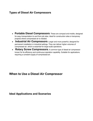 Mastering the Power of Diesel Air Compressors_ Types of Diesel Air ...