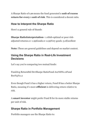 Mastering the Sharpe Ratio: Meaning, Formula & Simple Calculation Guide ...