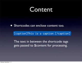 Mastering the shortcode api | PPT