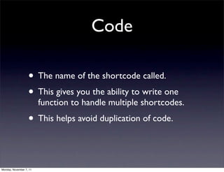 Mastering the shortcode api | PPT