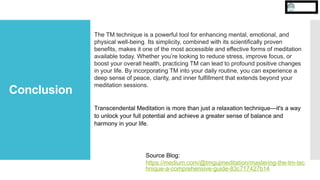 Mastering the TM Technique: A Comprehensive Guide | PPT
