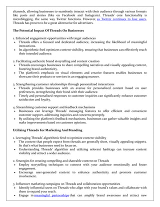 Mastering Threads for Business and Digital Marketing | PDF | Social ...