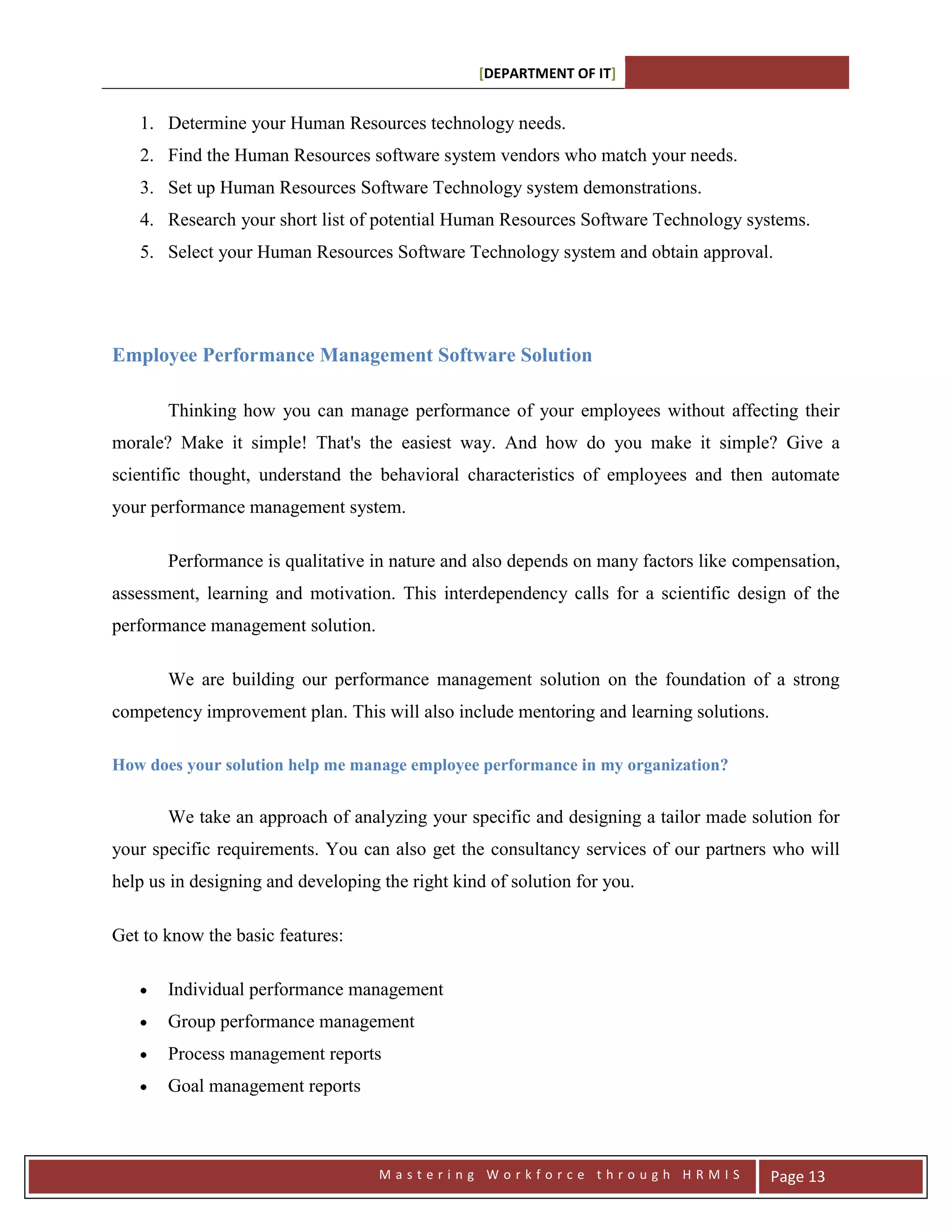 Mastering workforce through hrmis | PDF