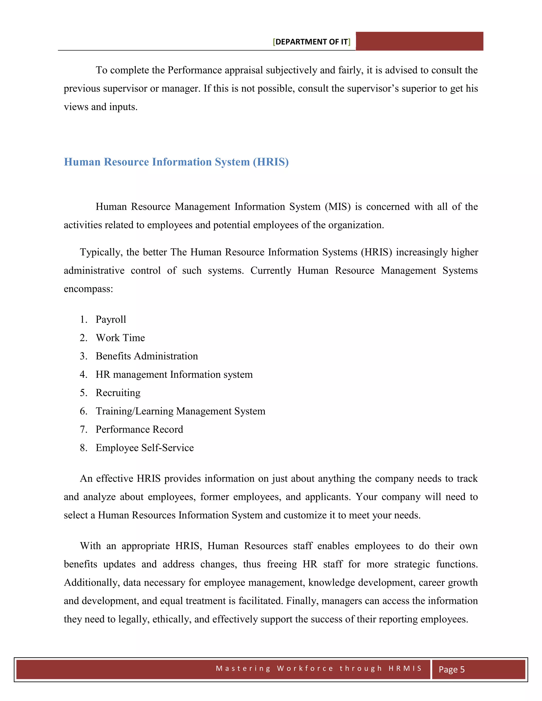 Mastering workforce through hrmis | DOCX