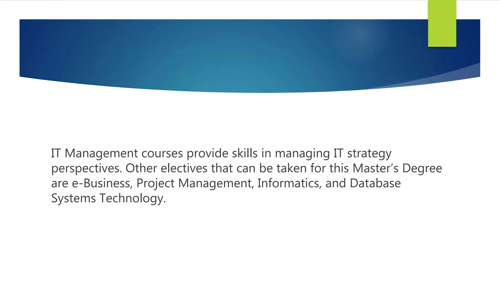 Master in information technology | PPT