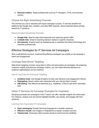 Master IT Services Ad Campaigns for Optimal Reach.pdf | Information ...
