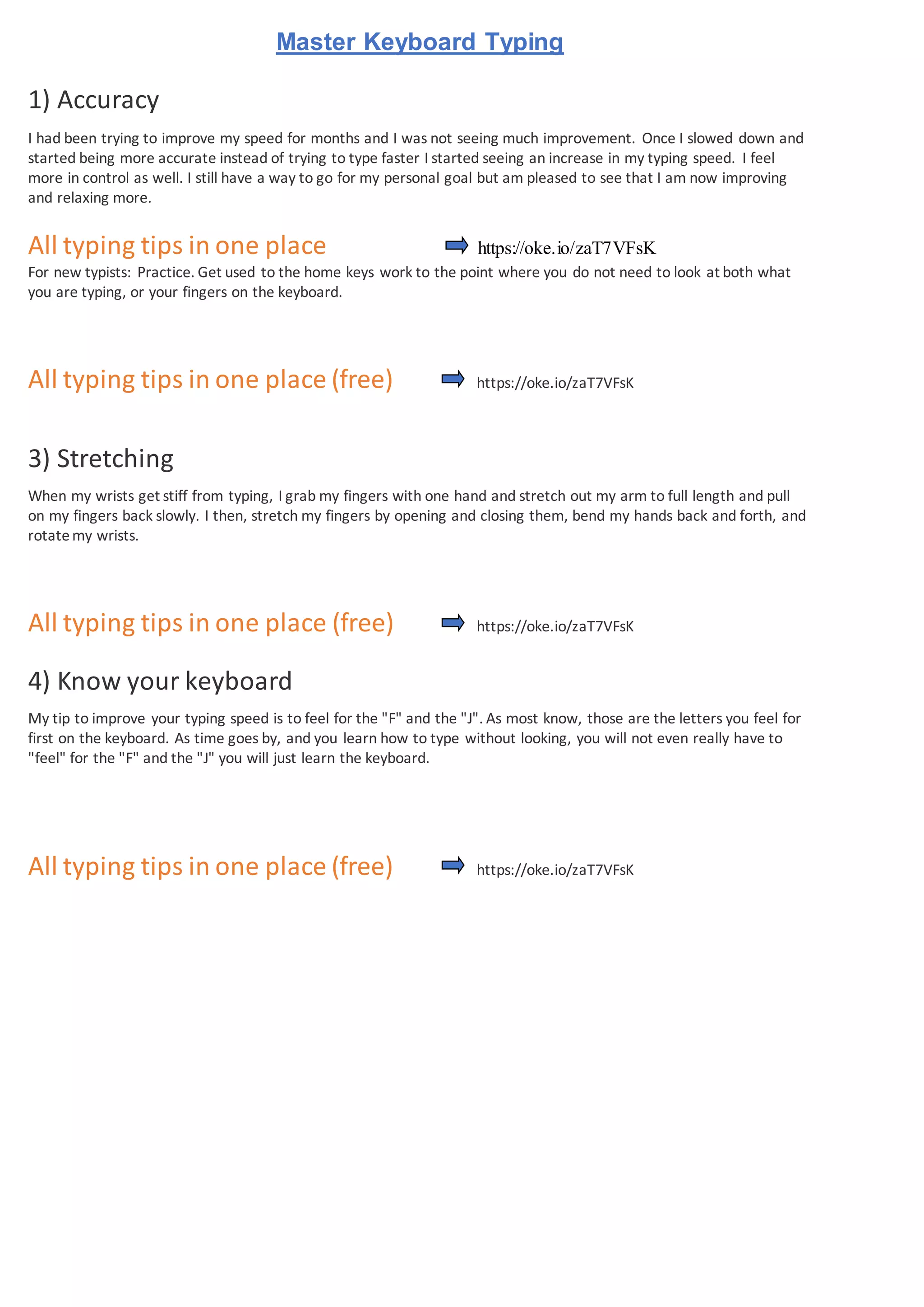 Master keyboard typing | DOCX