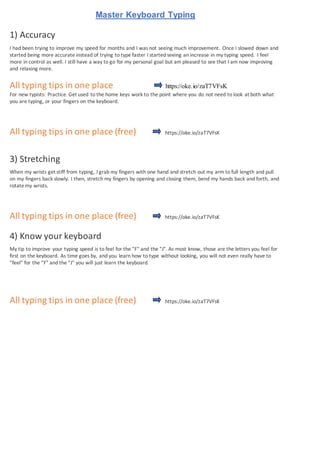 Master keyboard typing | DOCX