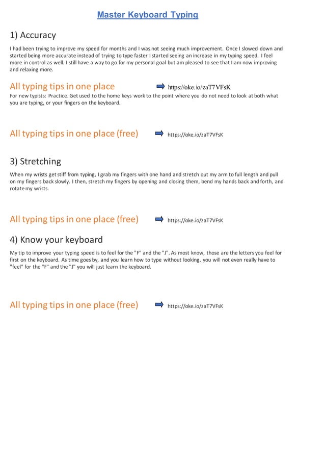 Master keyboard typing | DOCX