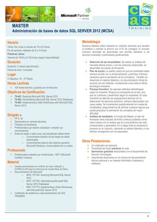 Master MCSA Administración de SQL Server 2012 | PDF