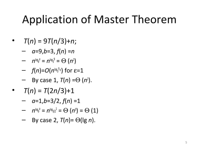 Master method theorem | PPT