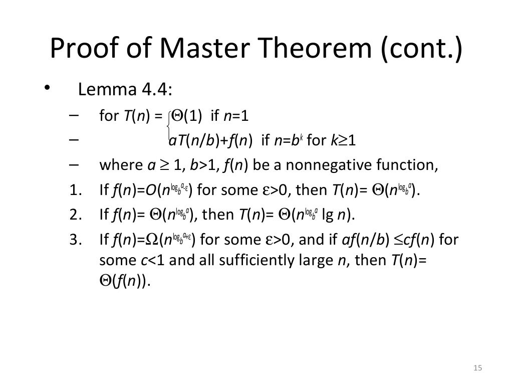 Master Method Theorem