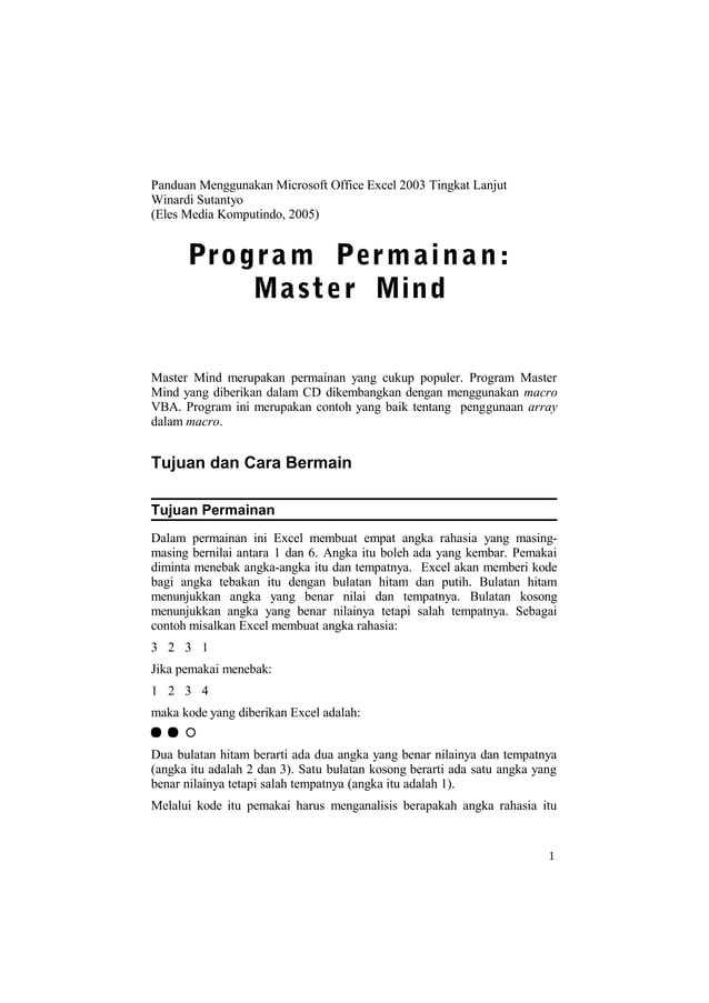 Mastermind | PDF