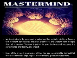 Monthly Mastermind group Meeting for personal effectiveness | PPT