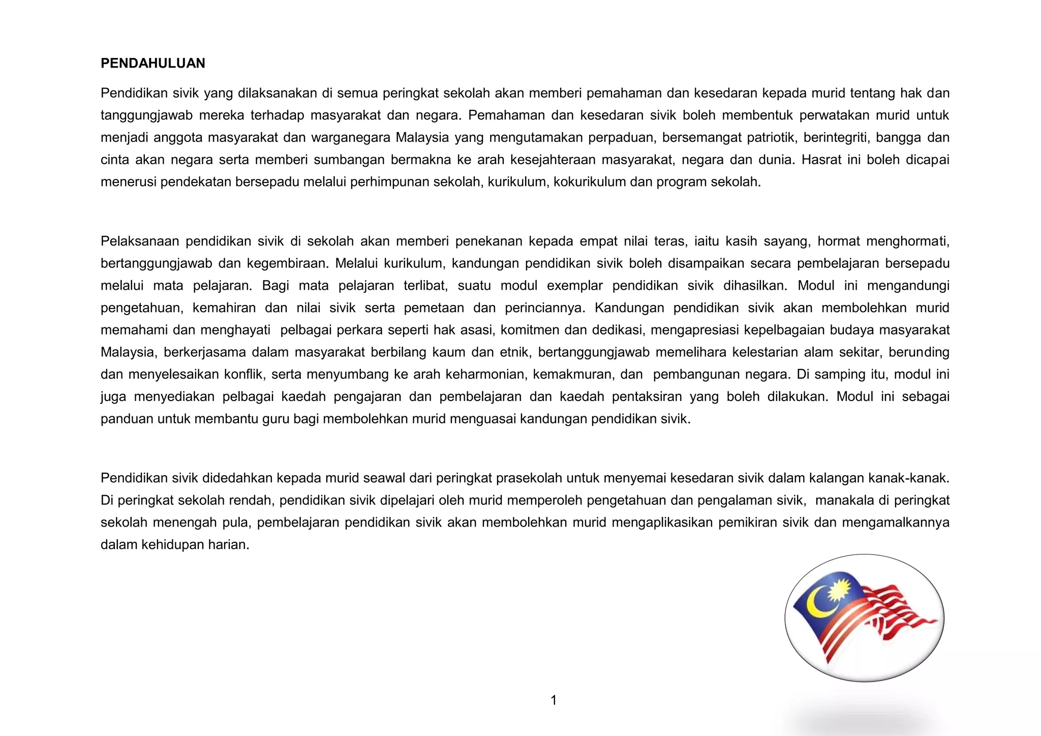 Master modul pendidikan sivik sek rendah tahap i | PDF