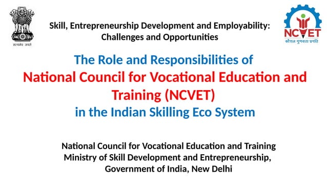National Council for Vocational Education and Training | PPTX