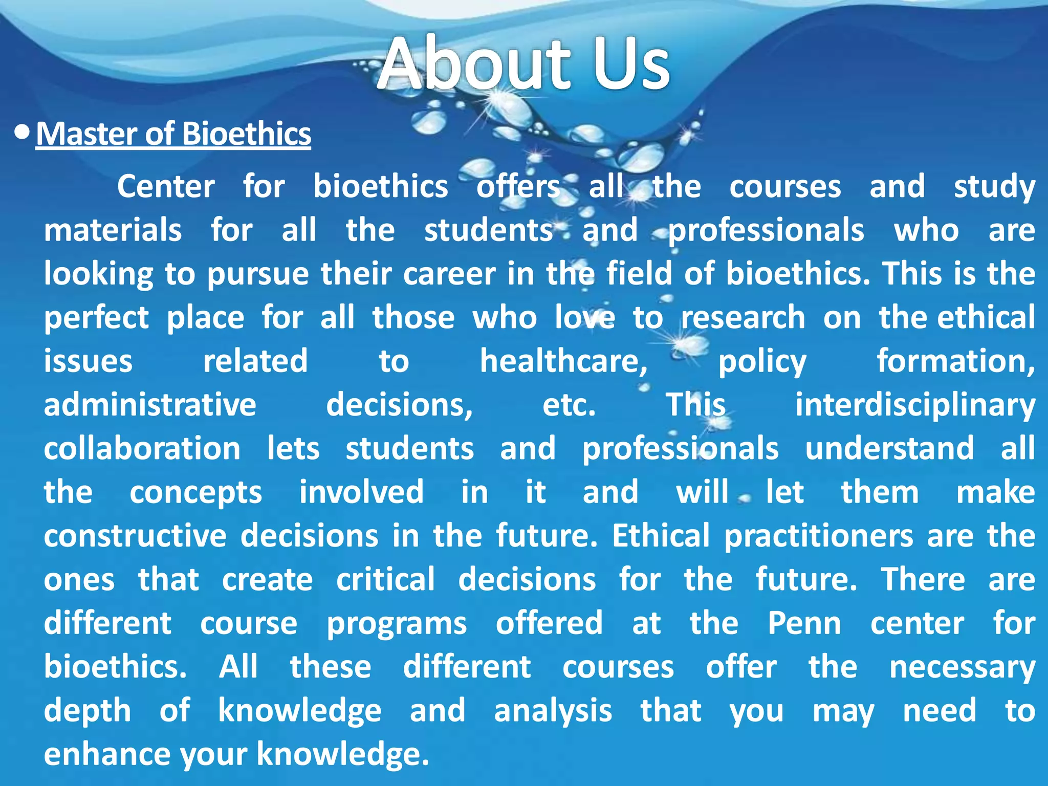 Master of bioethics | PPT