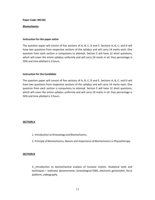 Master of physiotherapy(m.p.t.) part i(semester i & ii) | DOC