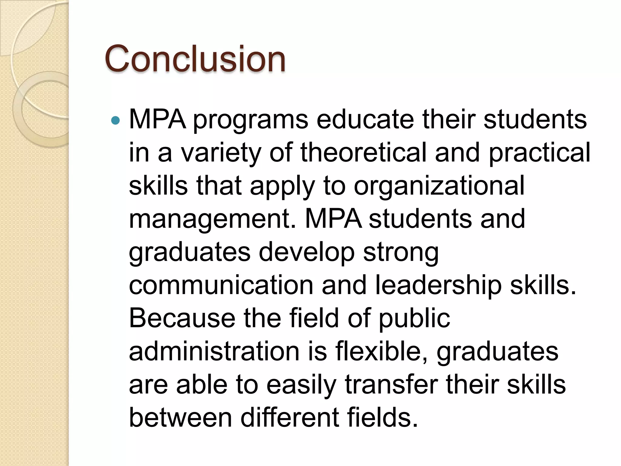 Master of Public Administration Career Paths | PPTX