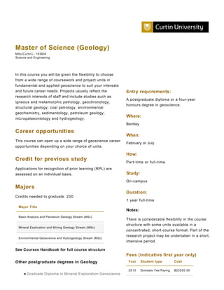 Masterof science(geology) | PDF