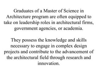 Master Of Science In Architecture | PPTX | Professional School ...