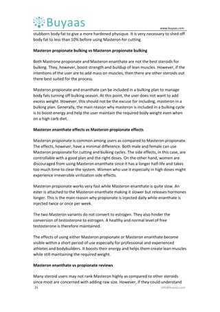 Masteron propionate or masteron enanthate which one is better for you | PDF